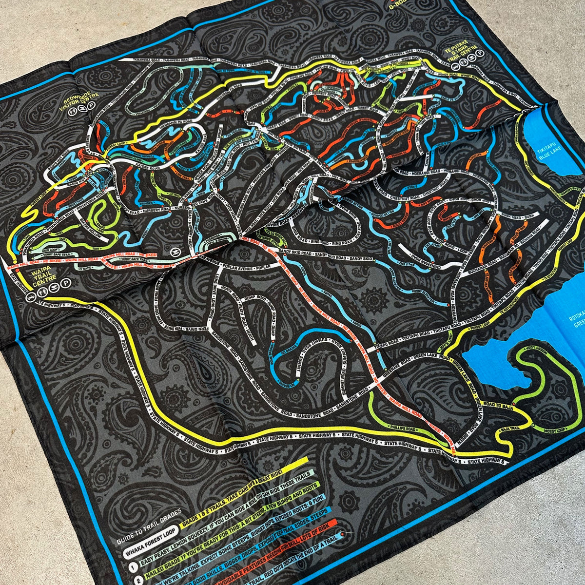 Whaka Trail Map Bandana – Nzo PrintShop